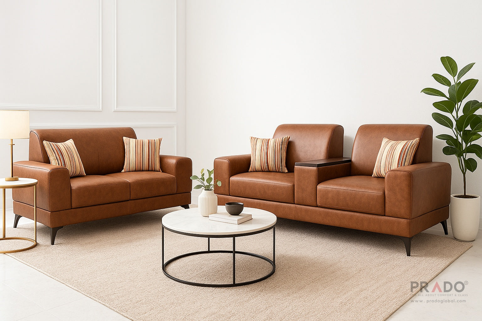 FELIX Sofa Collection - Leatheroid Upholstery with Meranti Frame