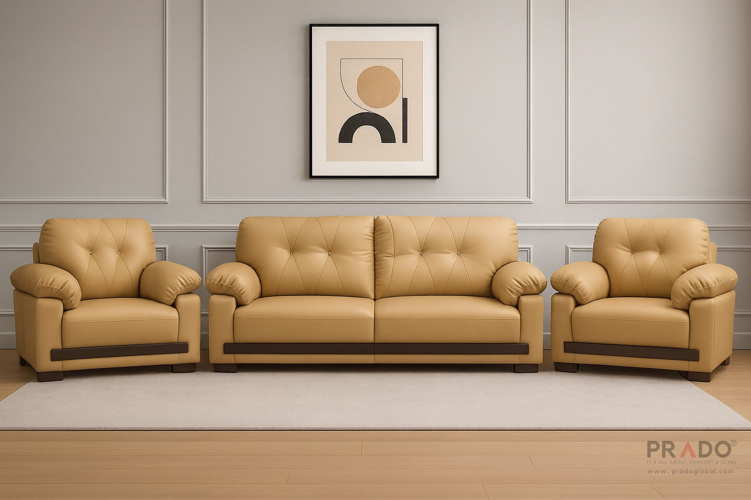 MONET Sofa Collection – Artistic Leatheroid Sofas with Meranti Frame