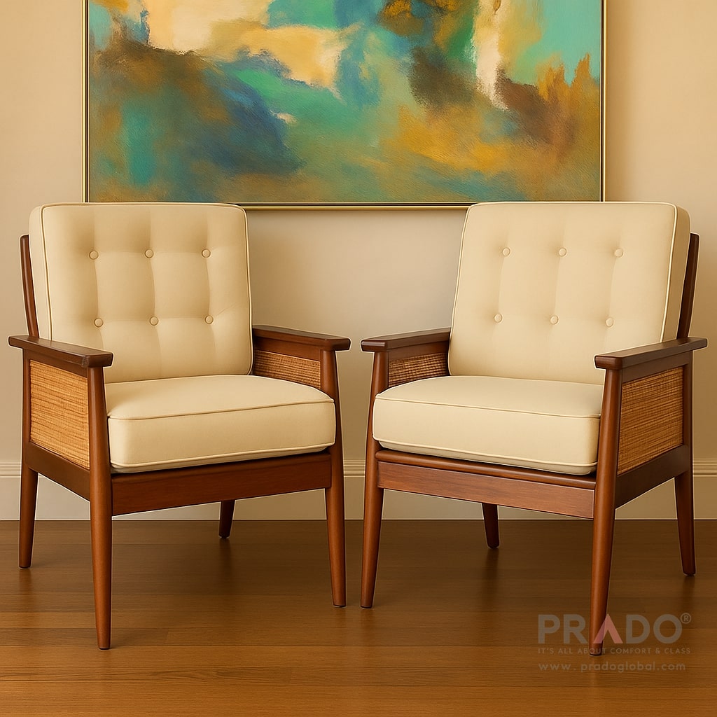 ROVA Wooden Bedroom & Lobby Chairs – Set of 2